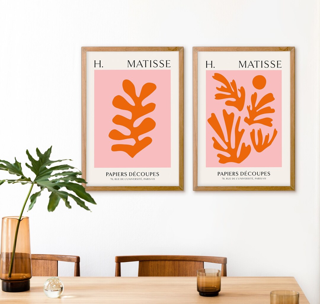 Pink and Orange Matisse Print Set, Set of 2 Matisse Prints, Matisse ...