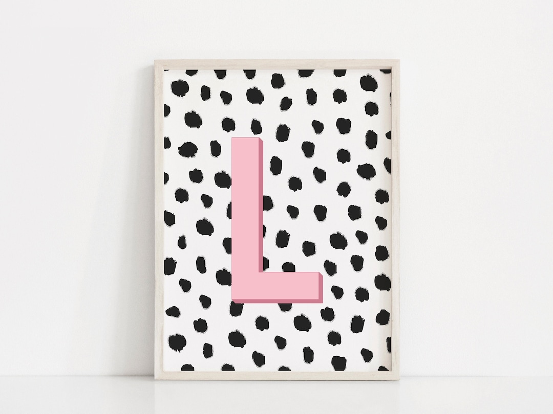 Custom Letter Art Print, Monogram Print, Personalised Gift, Minimal ...