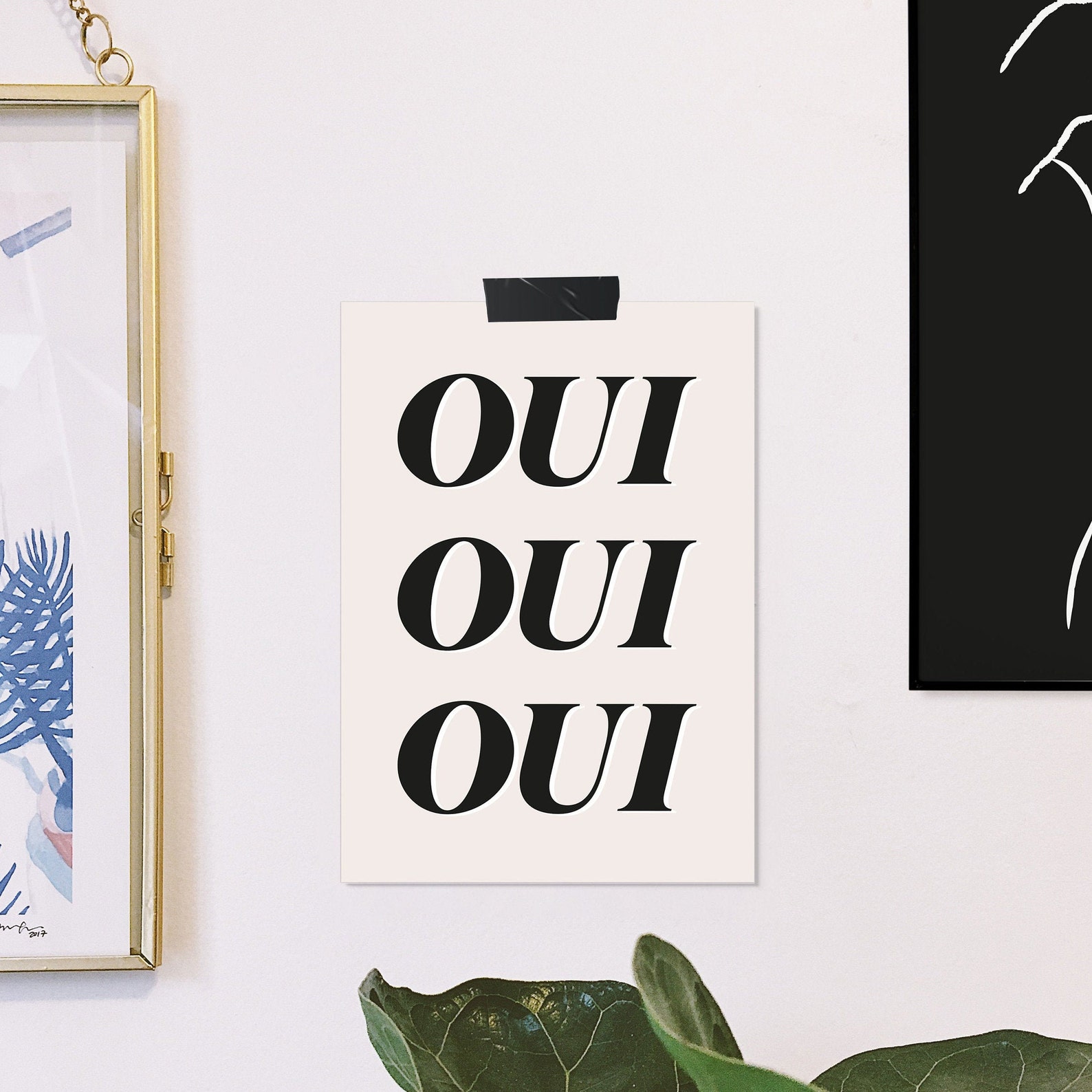 Oui Oui Oui French Themed Quote Print | Etsy