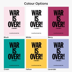 War is Over Art Print, Yoko Ono and John Lennon Print, Iconic War is ...