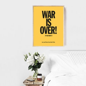 War is Over Art Print, Yoko Ono and John Lennon Print, Iconic War is ...