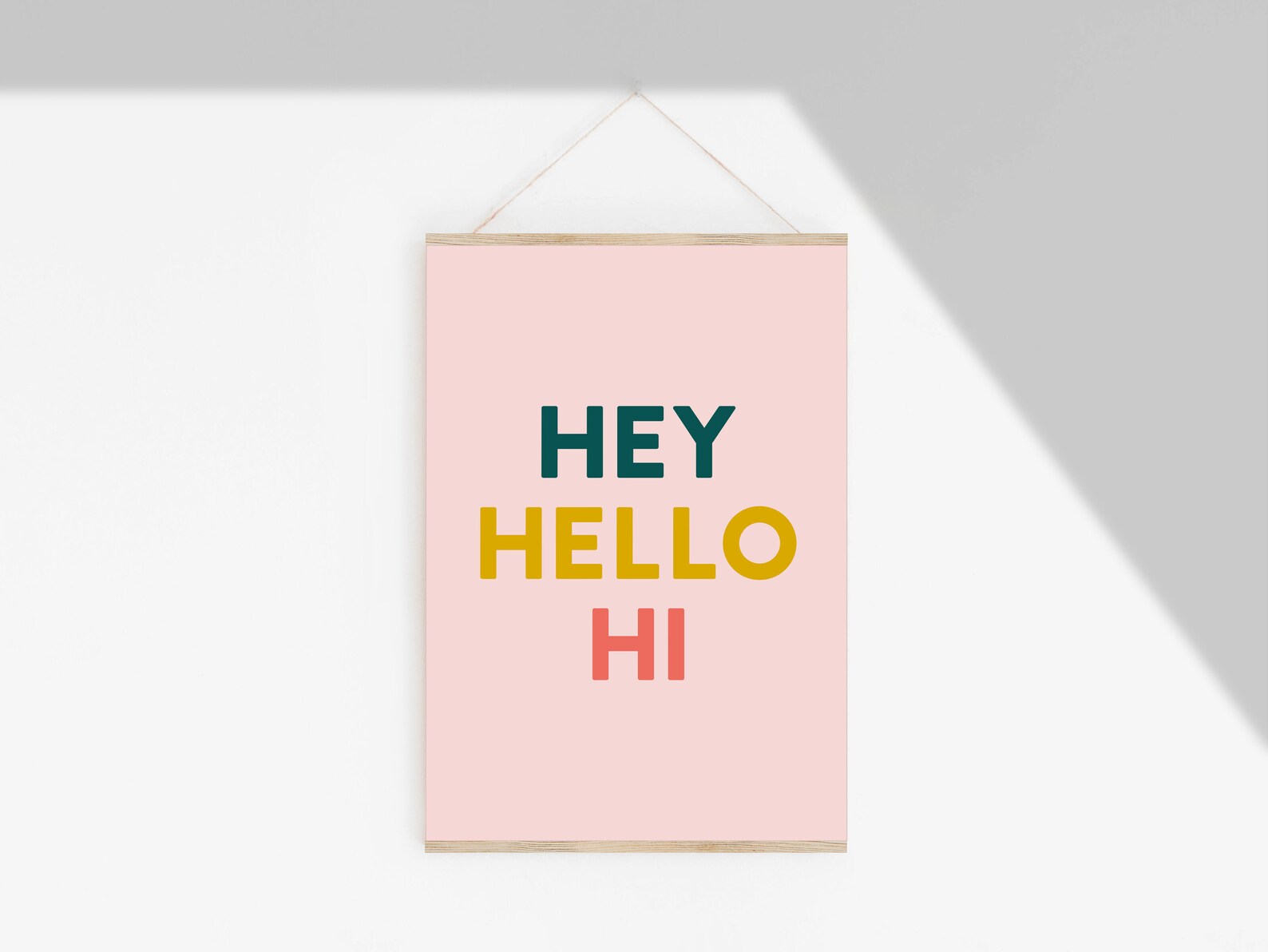Hey Hello Hi Typography Art Print - Etsy UK