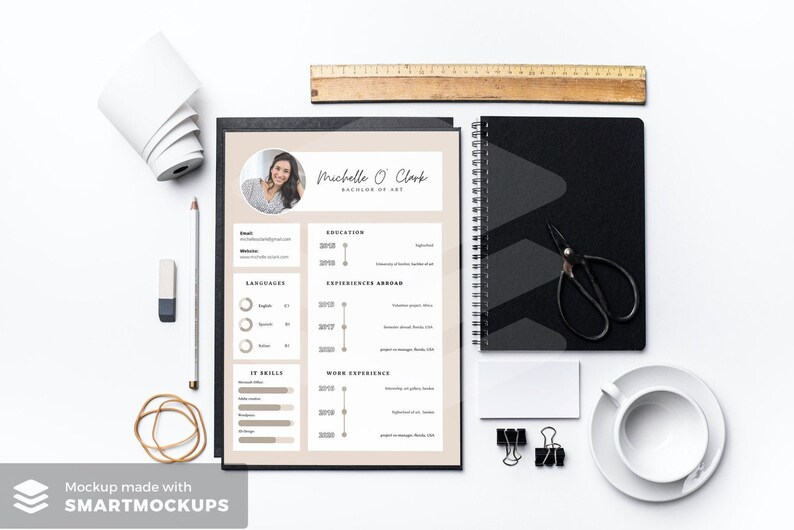 Resume Template CV Digital Download Print Circulum Vitae Canva - Etsy