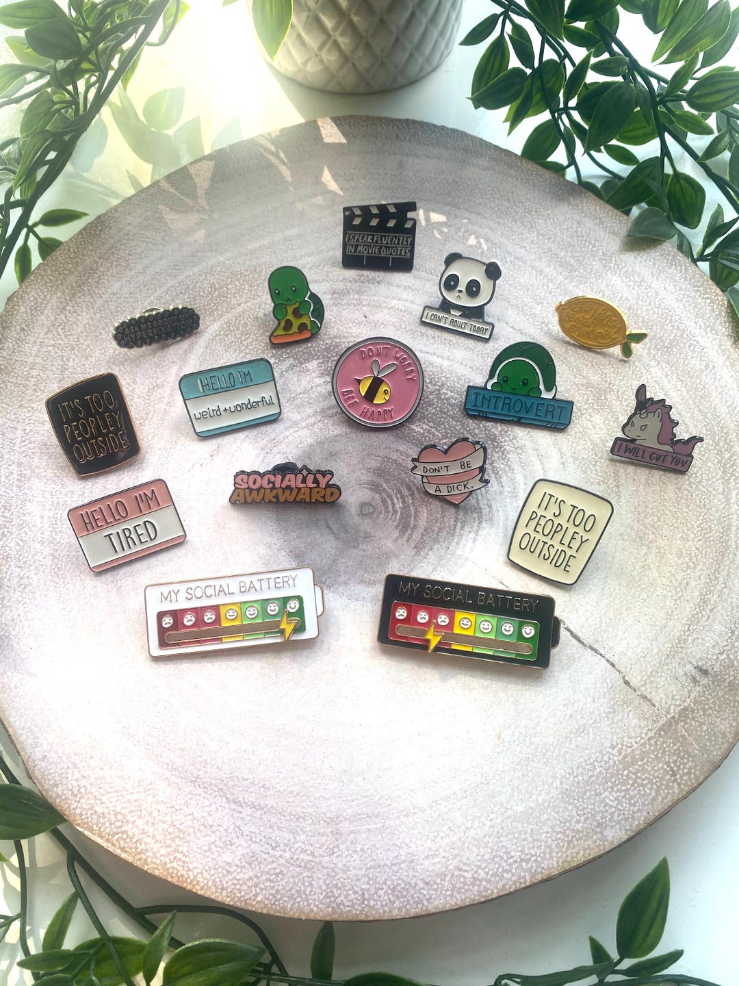 Cute Pins Funny Badges Quirky Designs Antisocial Vibes - Etsy