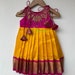Hot Pink and Golden Yellow Maggam Work Toddlers Knot Frock - Etsy