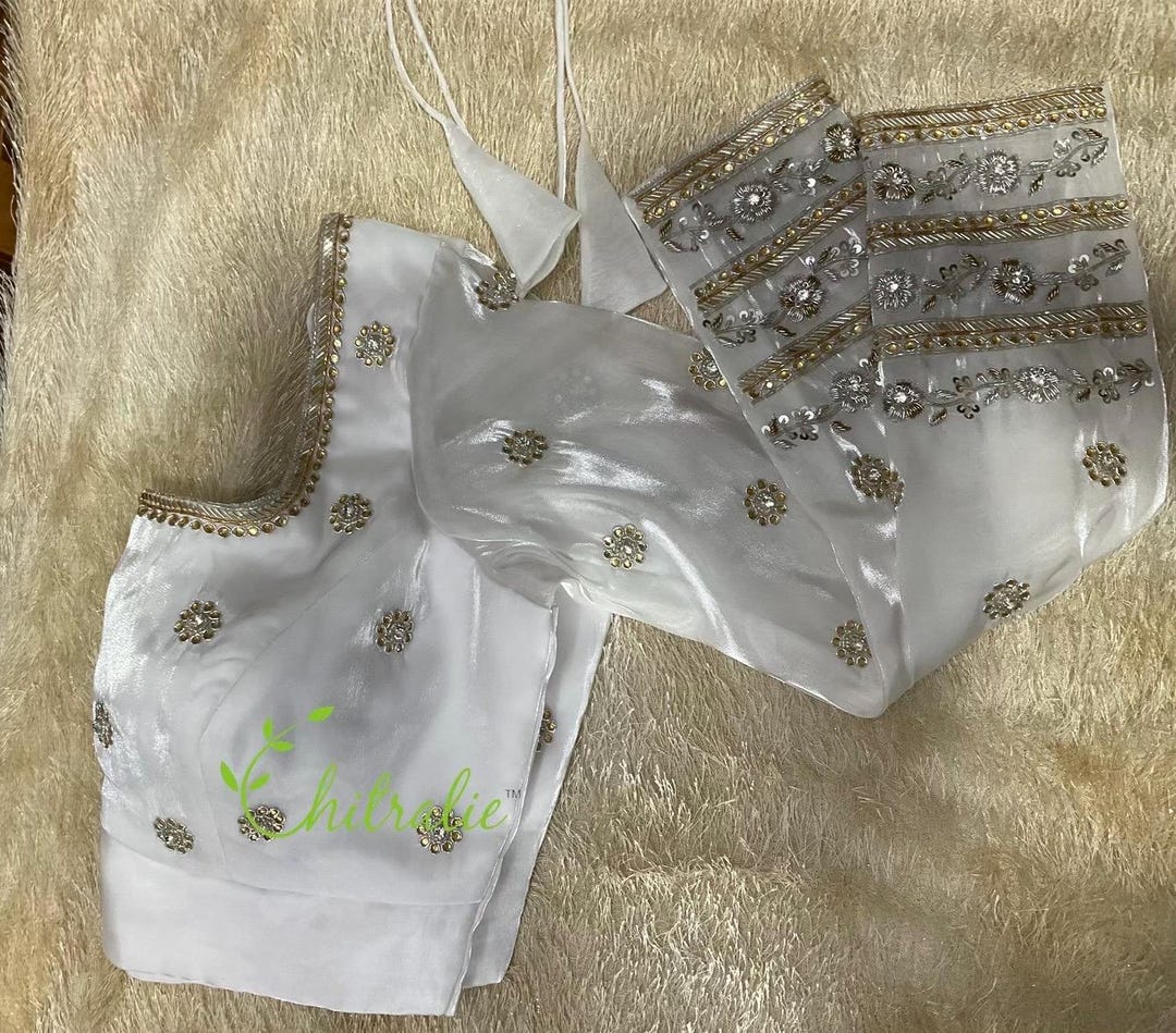 Custom Made White Designer Blouse for Christian Wedding - Etsy