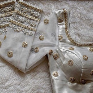 Custom Made White Designer Blouse for X'mas Celebrations - Etsy