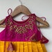 Hot Pink and Golden Yellow Maggam Work Toddlers Knot Frock - Etsy