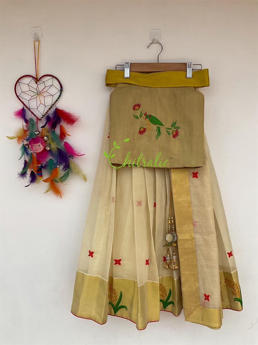Rhythm of Kerala/ Girls Kerala Handloom Kasavu Dress/ Onam Dress - Etsy