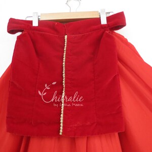 Girls Elephant Boarder Red Lehenga With Off Shoulder Choli/ | Etsy