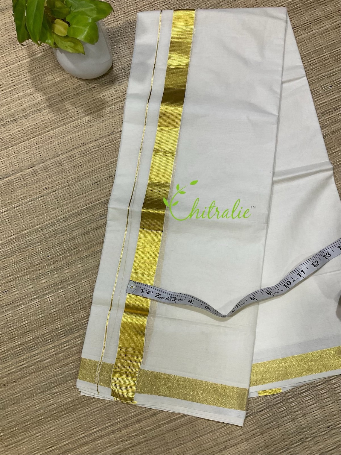 Men's Kerala Gold Kasavu Dhoti / Double Mundu/ Veshti/ - Etsy