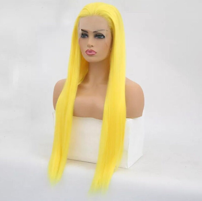 The Kylie Bright Yellow Lace Front Wig | Etsy