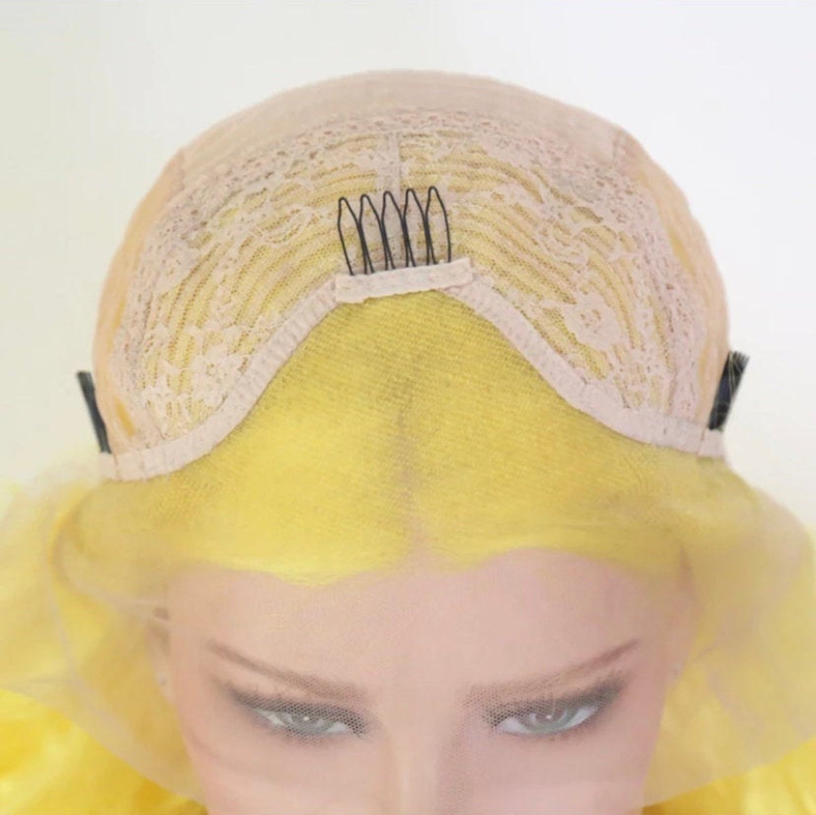 The Kylie Bright Yellow Lace Front Wig | Etsy
