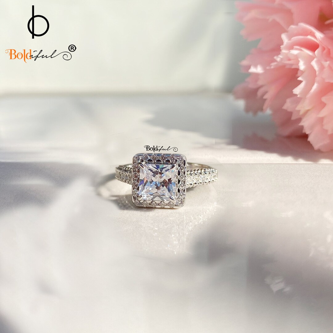 Prim Silver Princess Cut Ring| Princess Cut Ring|princess Cut Ring ...