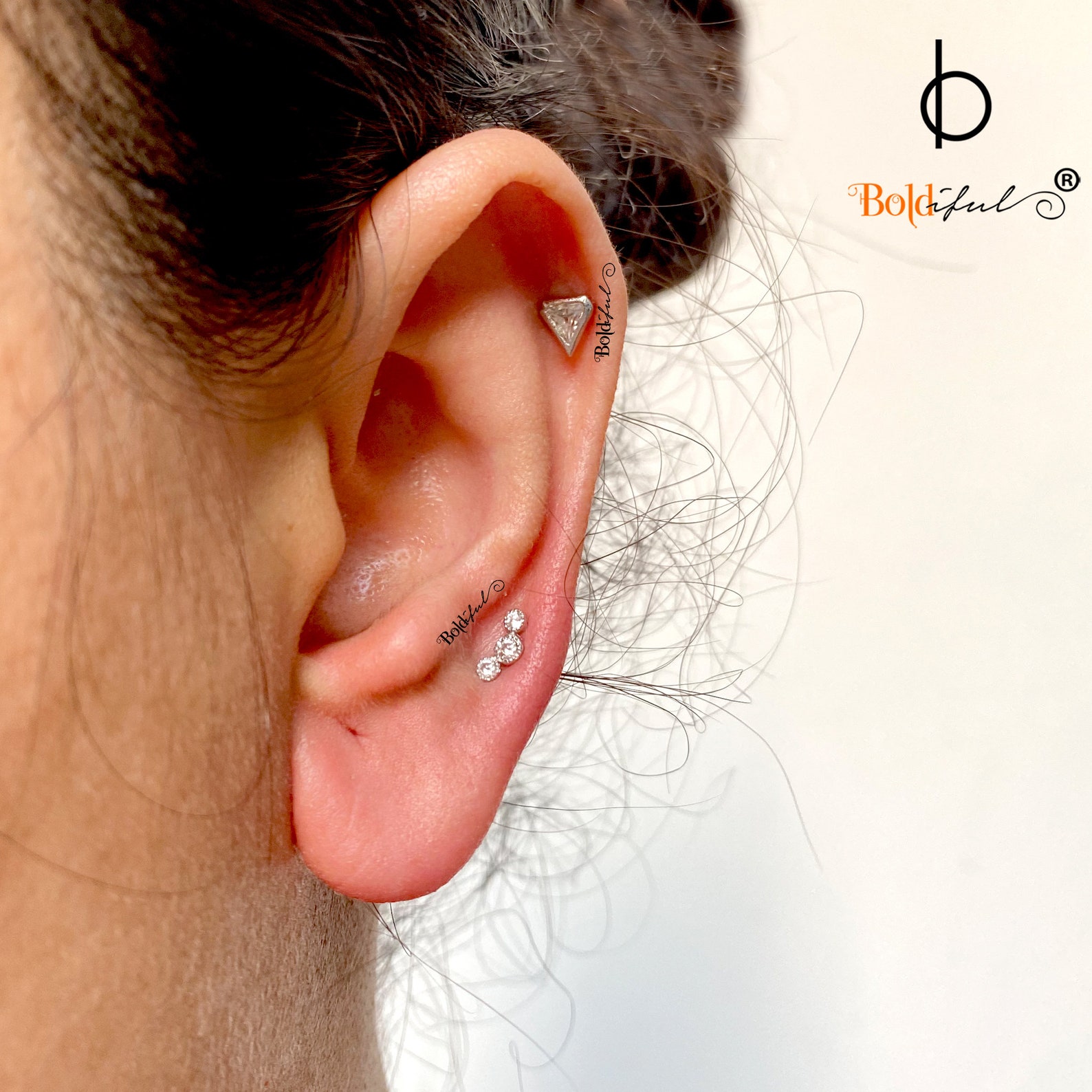 Bubbles Silver Helix Studs Helix Earring Upper Lobe - Etsy UK