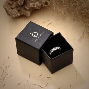 Empyrean Wide Silver Band | Wide Flat Ring With Bands| Statement Ring ...