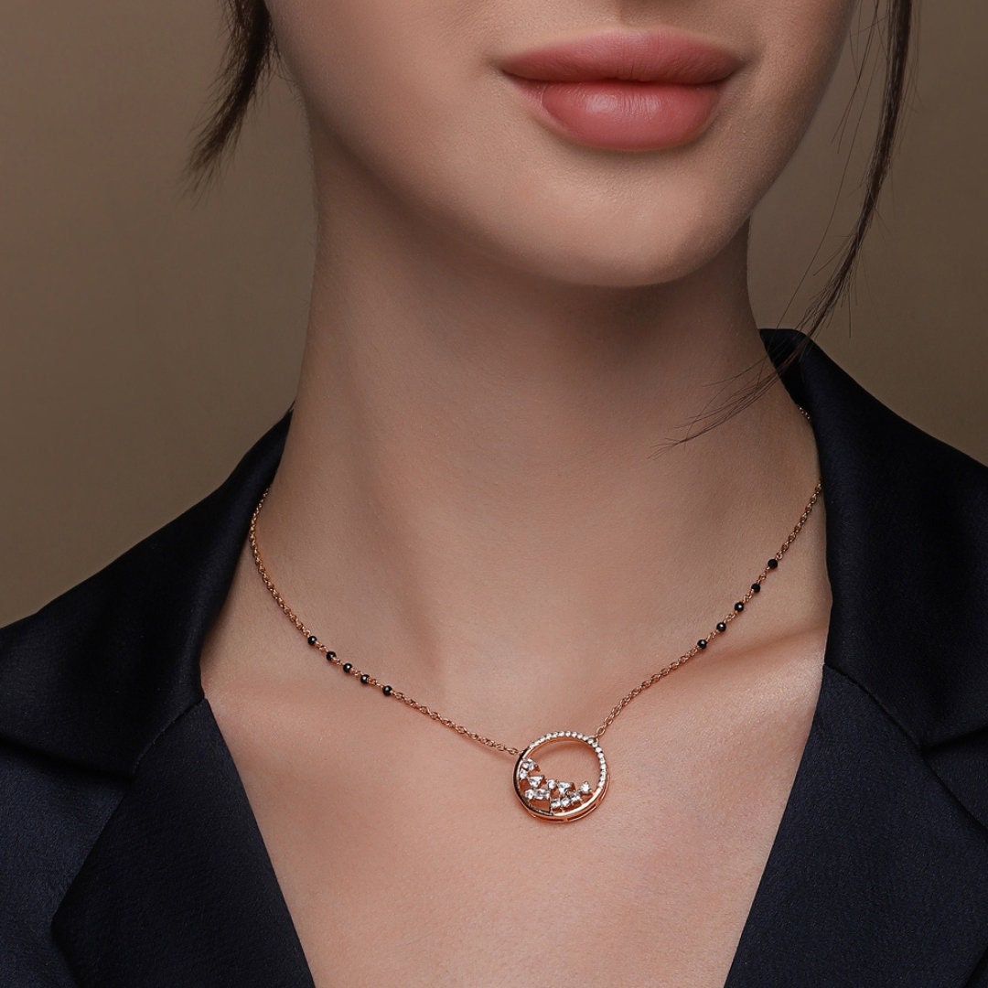 925 Sterling Silver Groovy Silver Mangalsutra| Mangalsutra Necklace ...