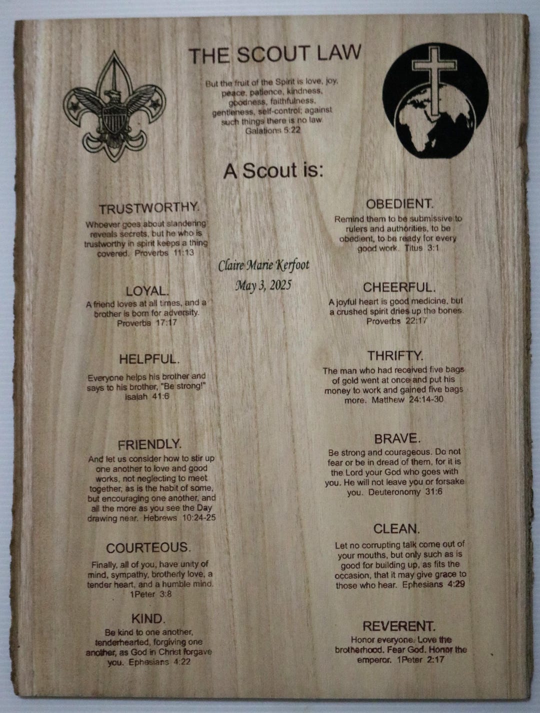 Scout Laws With Bible References - Etsy