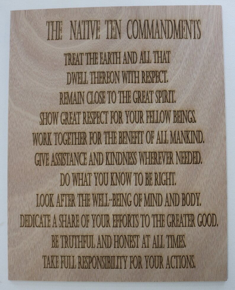 Native American Ten Commandments - Etsy