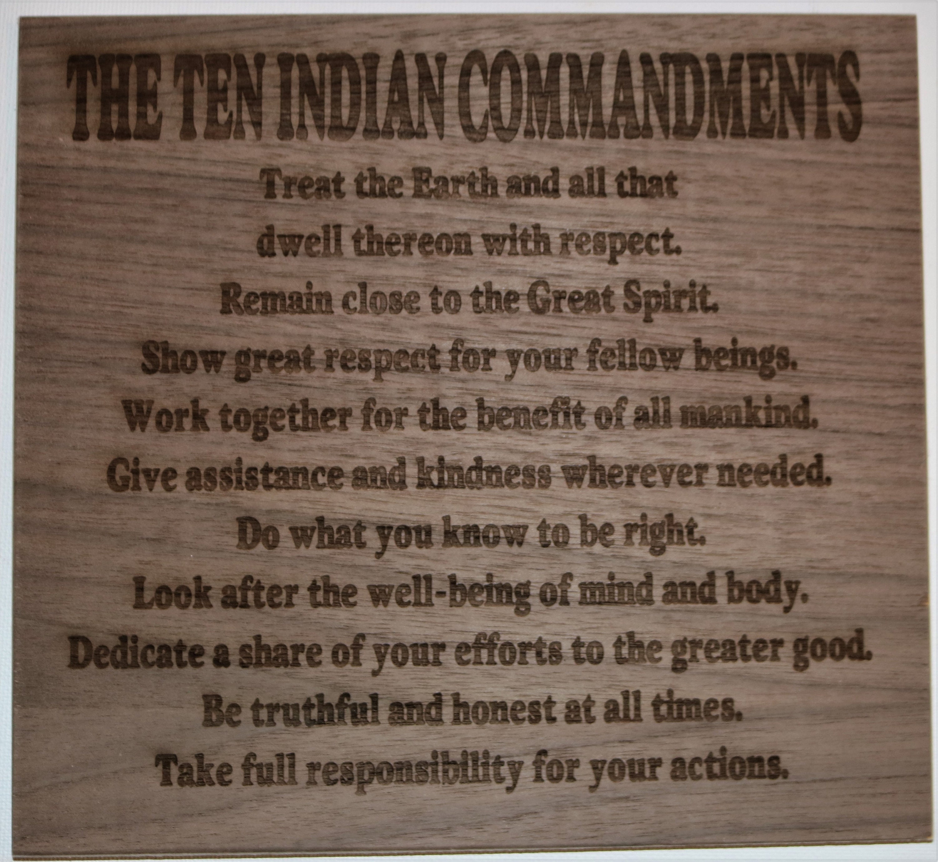 The Native Ten Commandments - Etsy