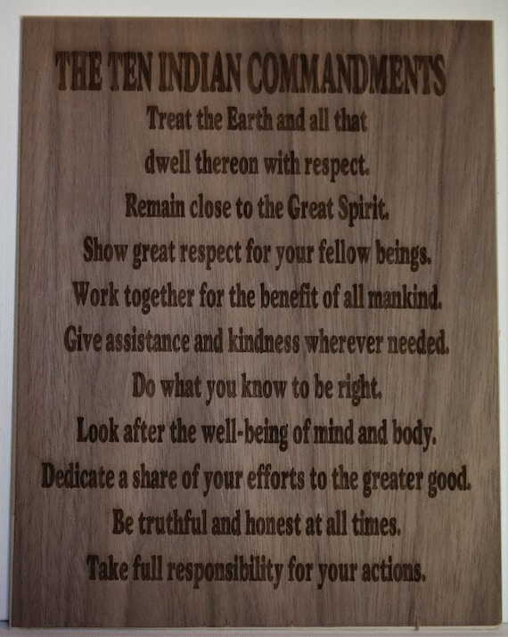 Native American Ten Commandments | Etsy