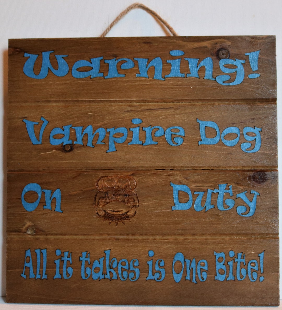 Warning: Vampire Dog Sign - Etsy