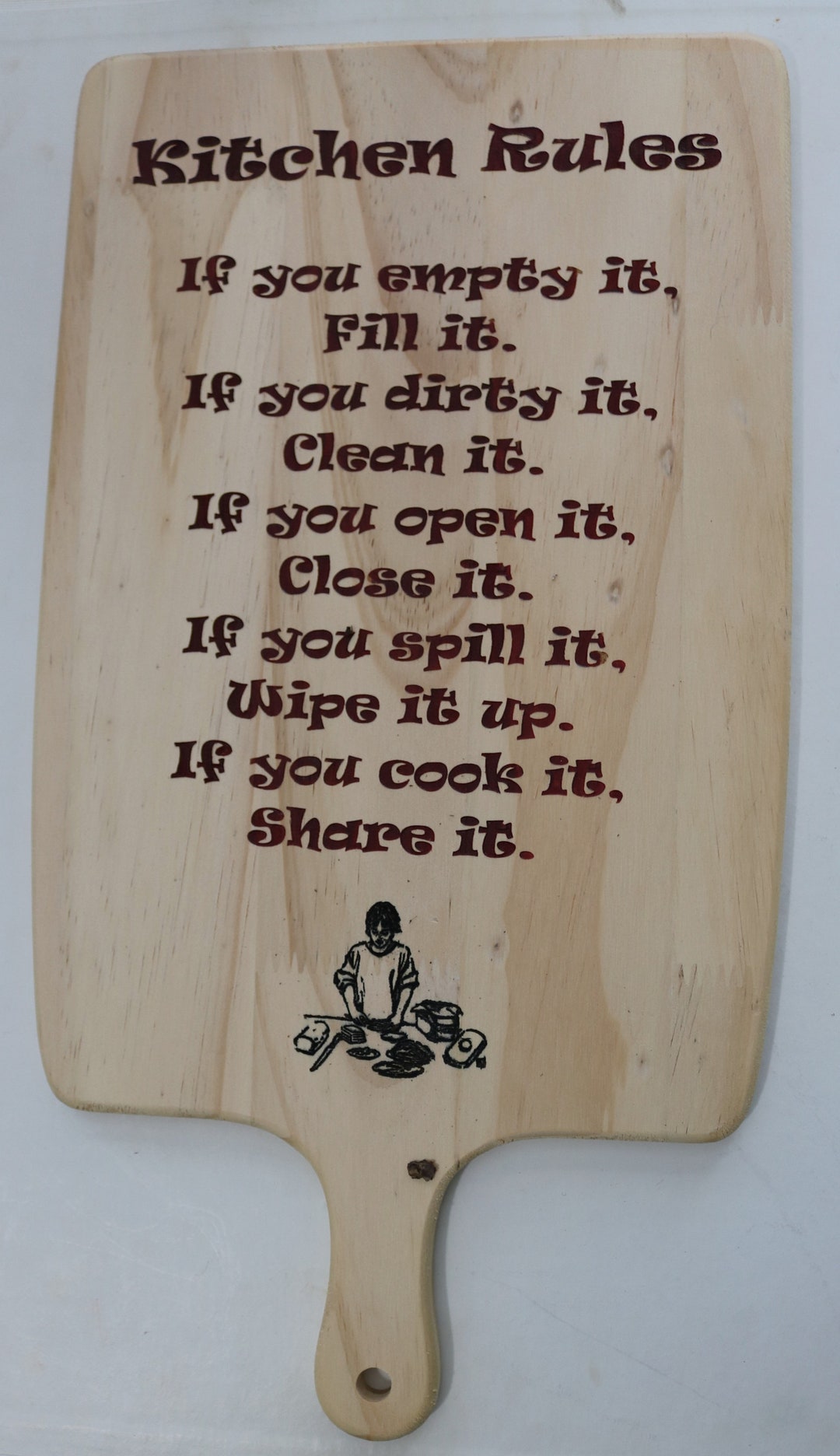 Kitchen Rules Wall Hanging (18"x9") - Etsy