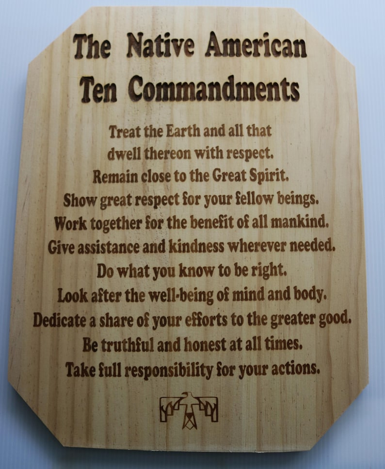 Native American Ten Commandments - Etsy