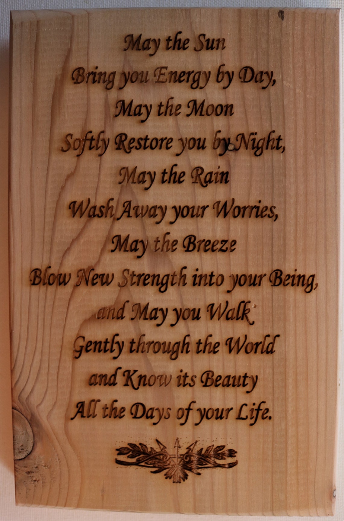 Native American Blessing on Cedar | Etsy