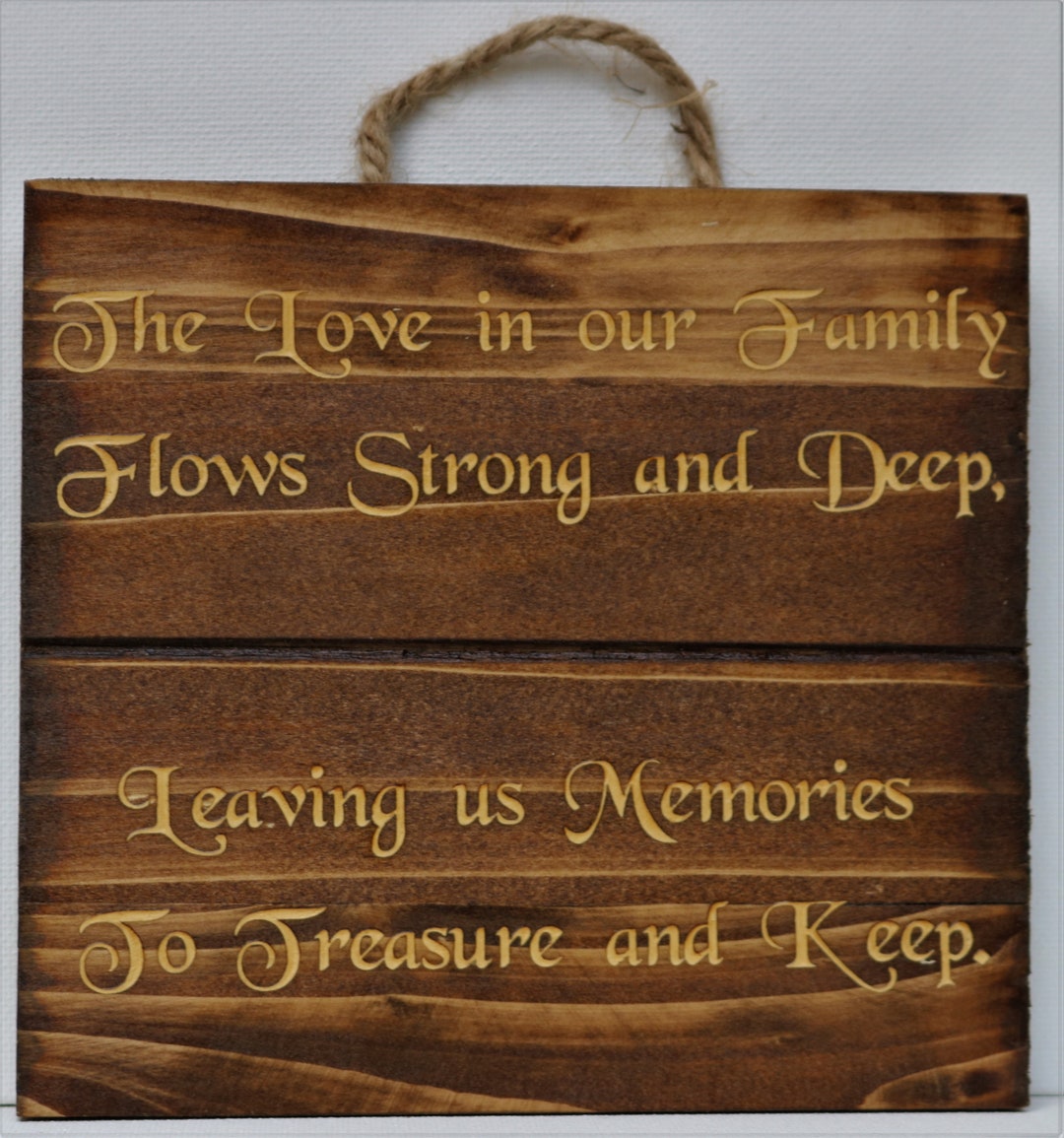 Family Love Laser Engraved Hanging Sign - Etsy