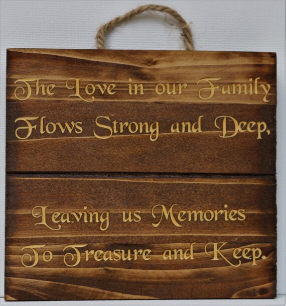 Family Love Laser Engraved Hanging Sign | Etsy