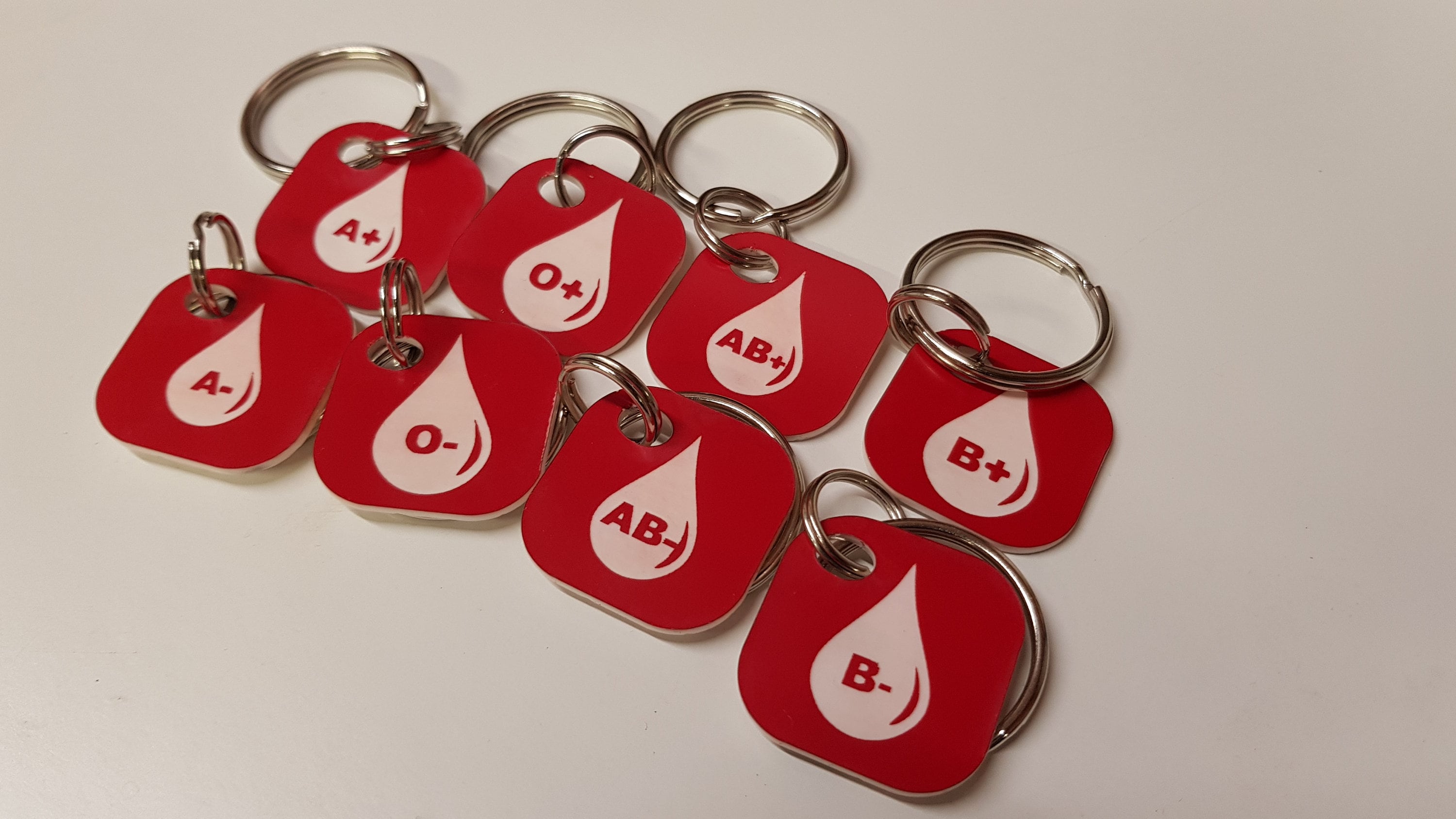 Blood Group Keyring ***can Be Personalised With Names - Etsy