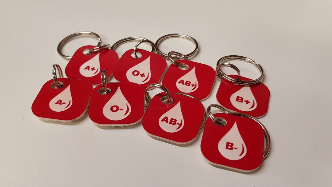 Blood Group Keyring ***can Be Personalised With Names - Etsy