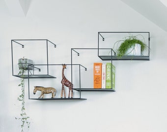 Metal Floating Wall Shelves Set of 3 - Etsy