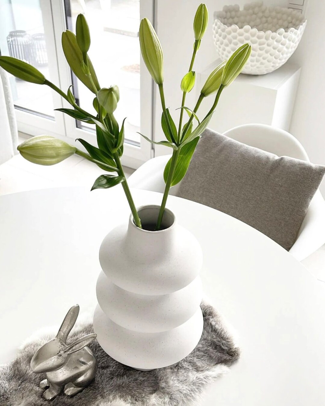 Kimisty Ceramic off White Vase, Pampas Vase for Decor, Nordic ...