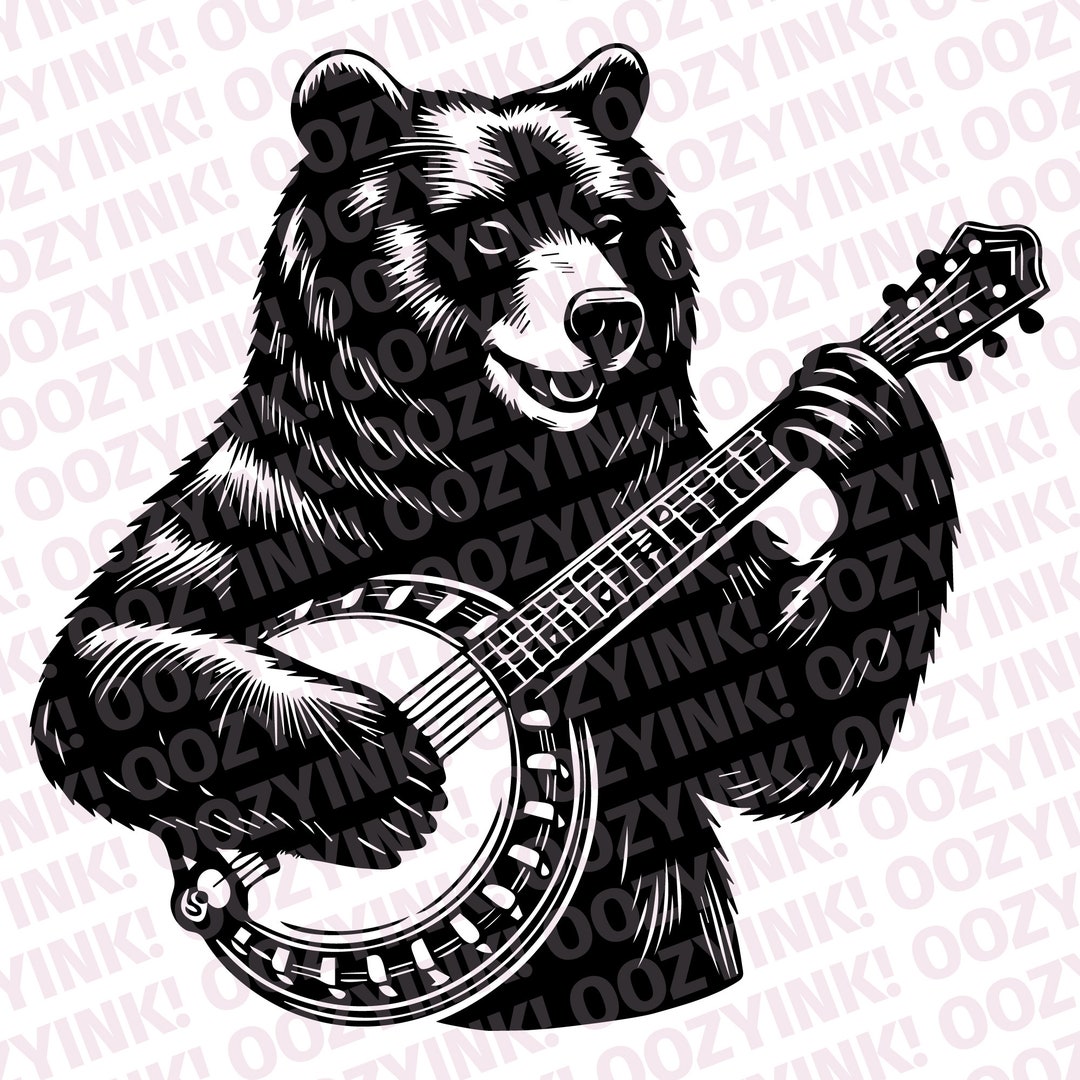 Black Bear Banjo SVG PNG: Cricut, Sublimation (digital Download) - Etsy