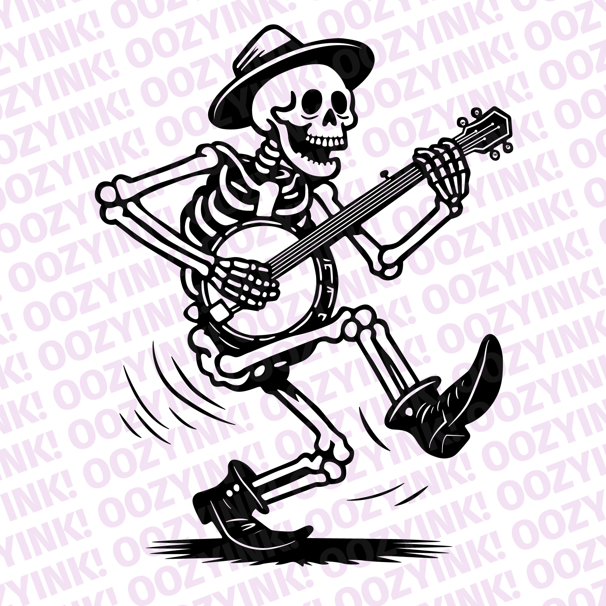 Banjo Skeleton SVG PNG Digital Download for for Screen Printing ...
