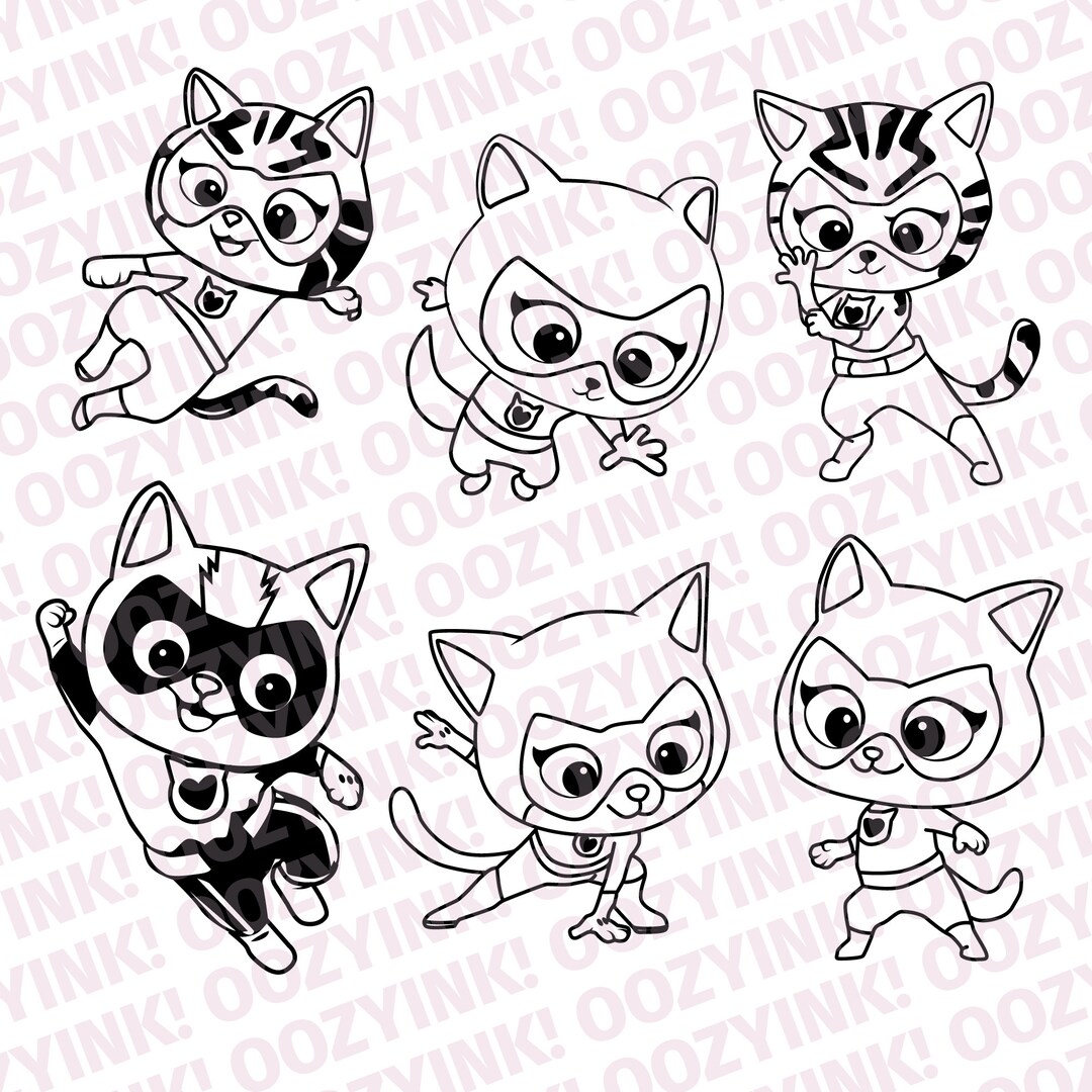 Super Kitty Cat SVG PNG Digital Download for Screen Printing ...