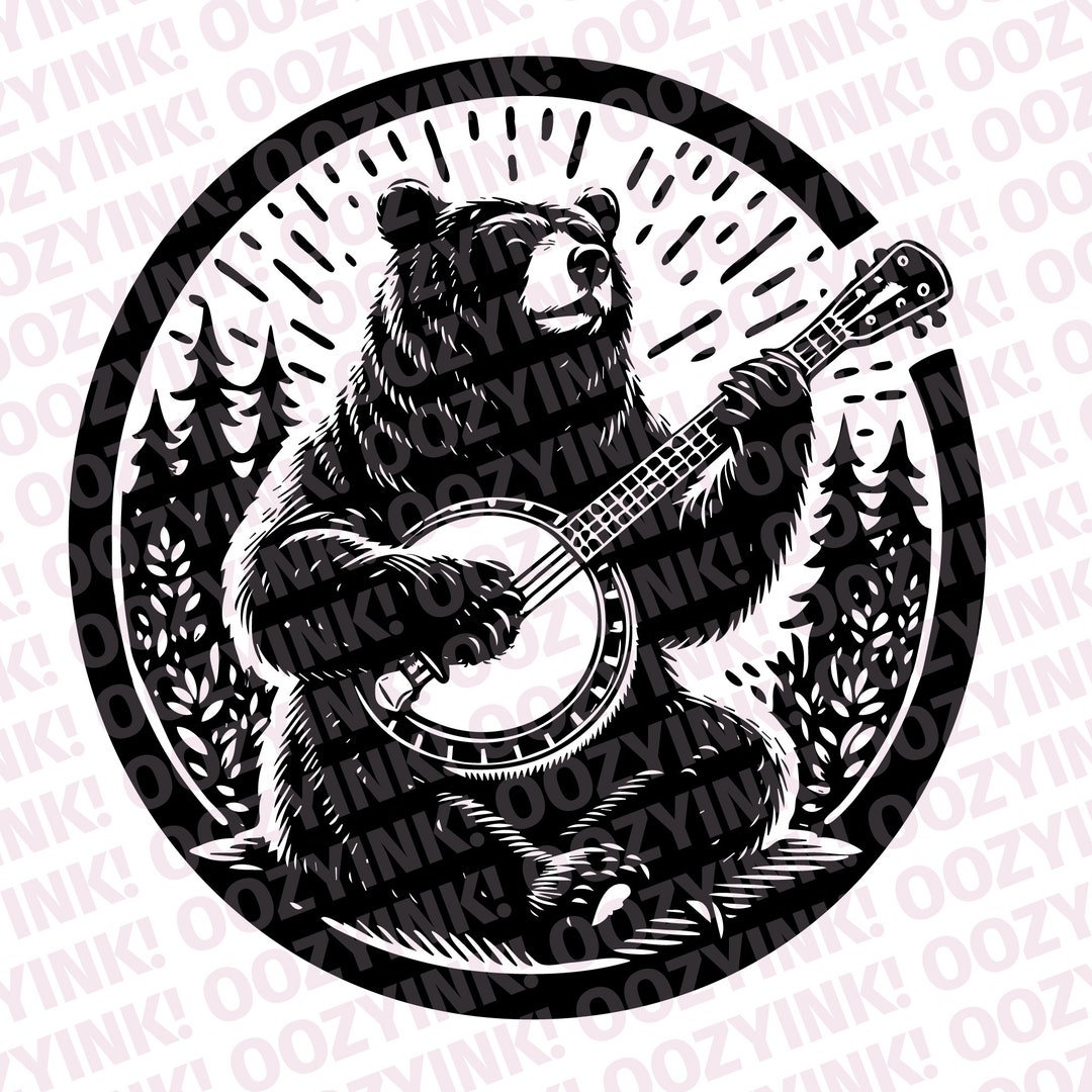 Black Bear Banjo SVG PNG: Cricut, Sublimation (digital Download) - Etsy