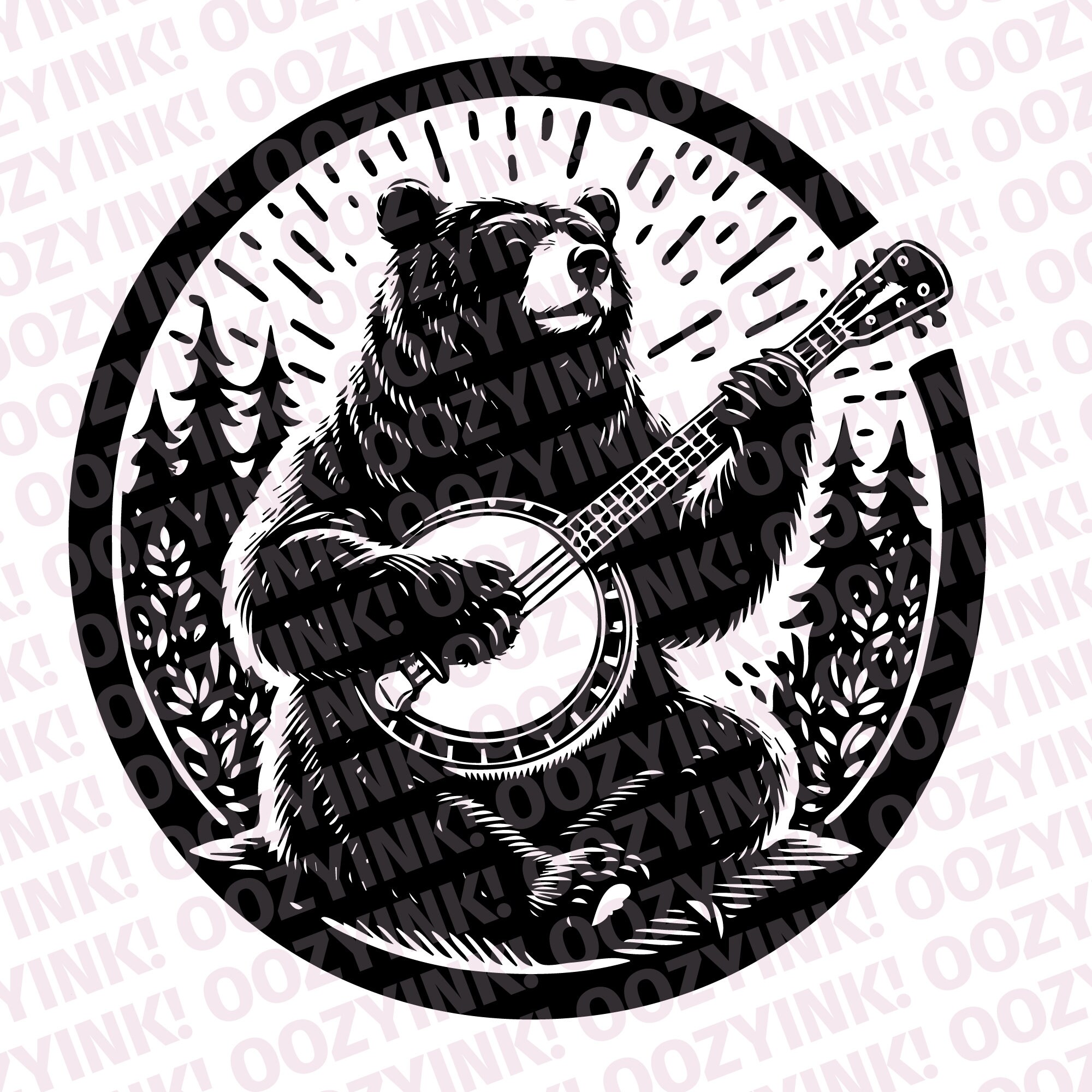 Black Bear Banjo SVG PNG: Cricut, Sublimation (digital Download) - Etsy