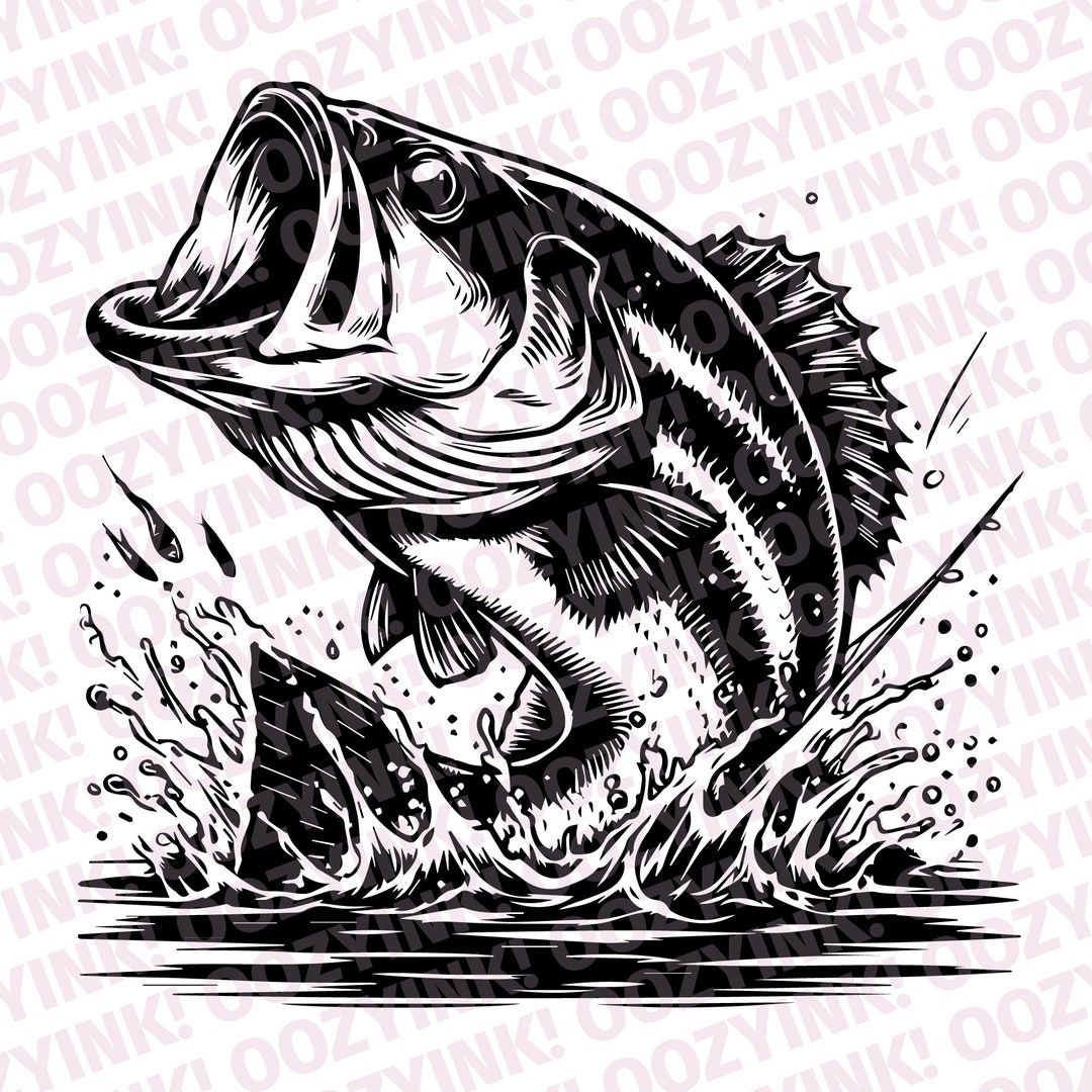 Large Mouth Bass SVG PNG Digital Download for Screen Printing ...
