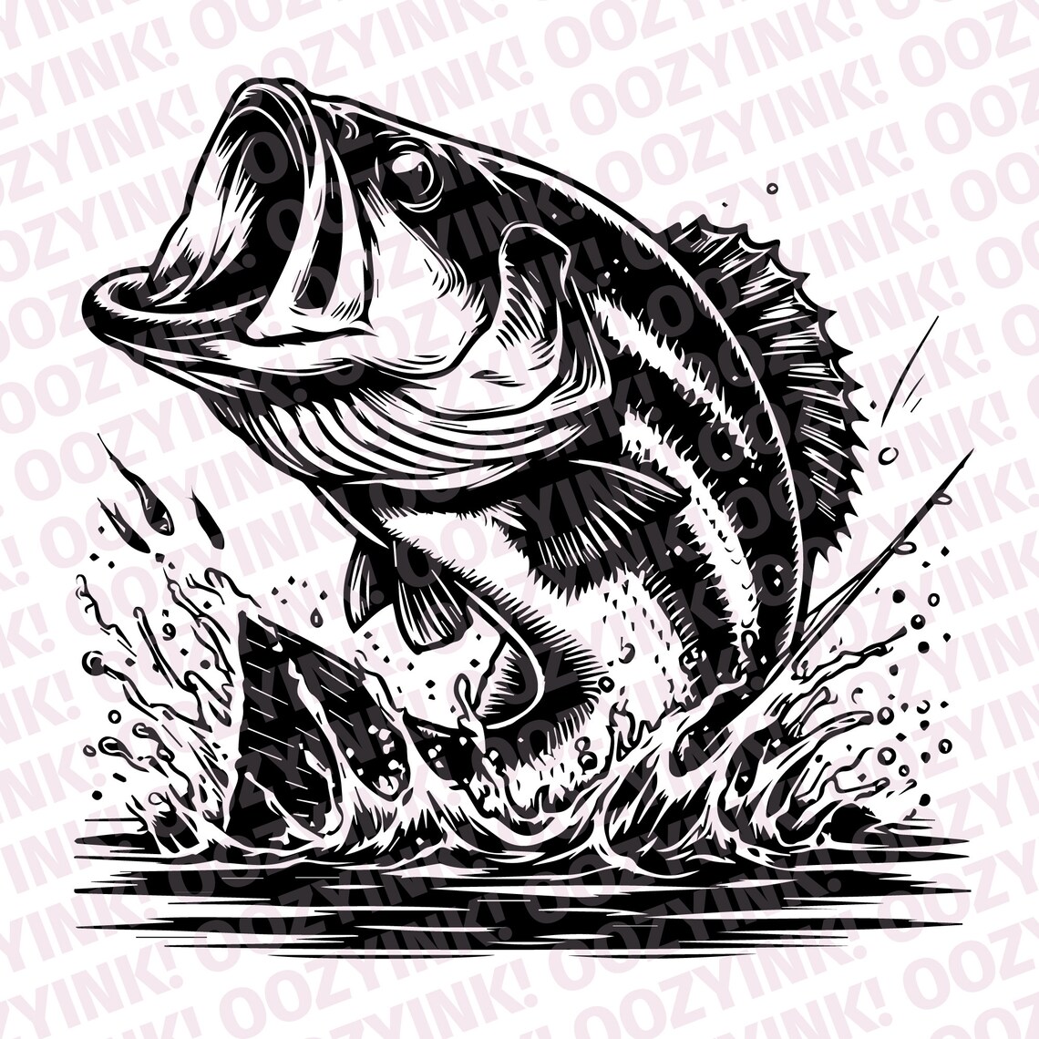 Large Mouth Bass SVG PNG Digital Download for Screen Printing ...