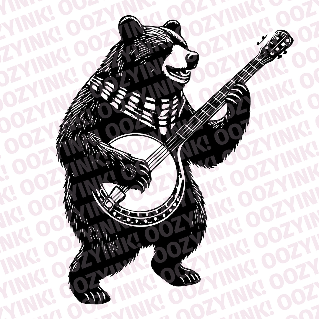 Black Bear Banjo SVG, PNG, Cricut, Sublimation (digital Download) - Etsy