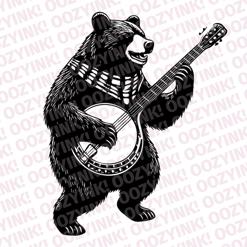 Black Bear Banjo SVG, PNG, Cricut, Sublimation (digital Download) - Etsy