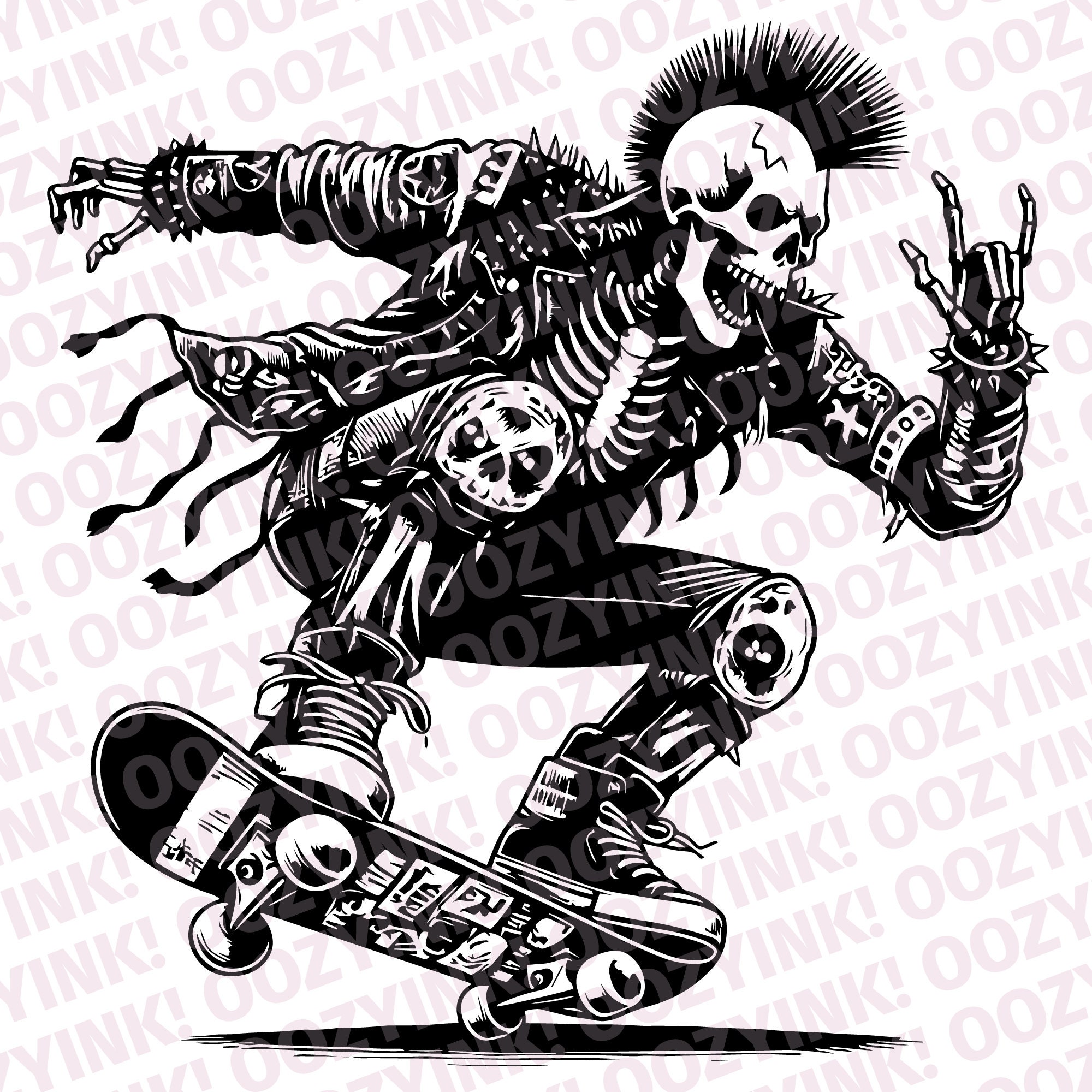 Skater Skeletons Skating on a Skateboard With a Fire Ball SVG PNG ...