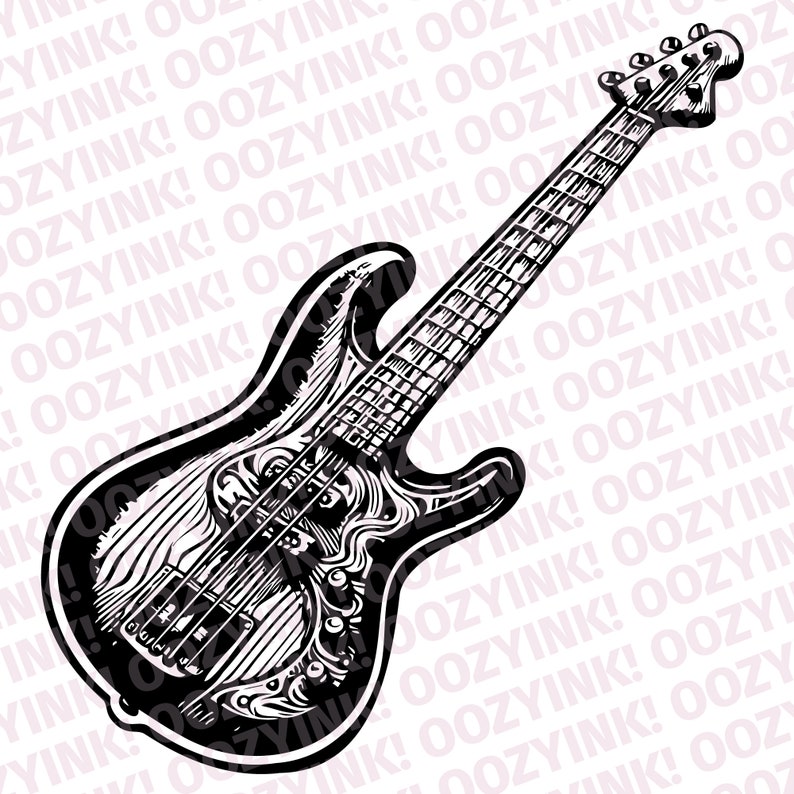 Bass Guitar SVG PNG: Screen Printing & Cricut (digital Download) - Etsy