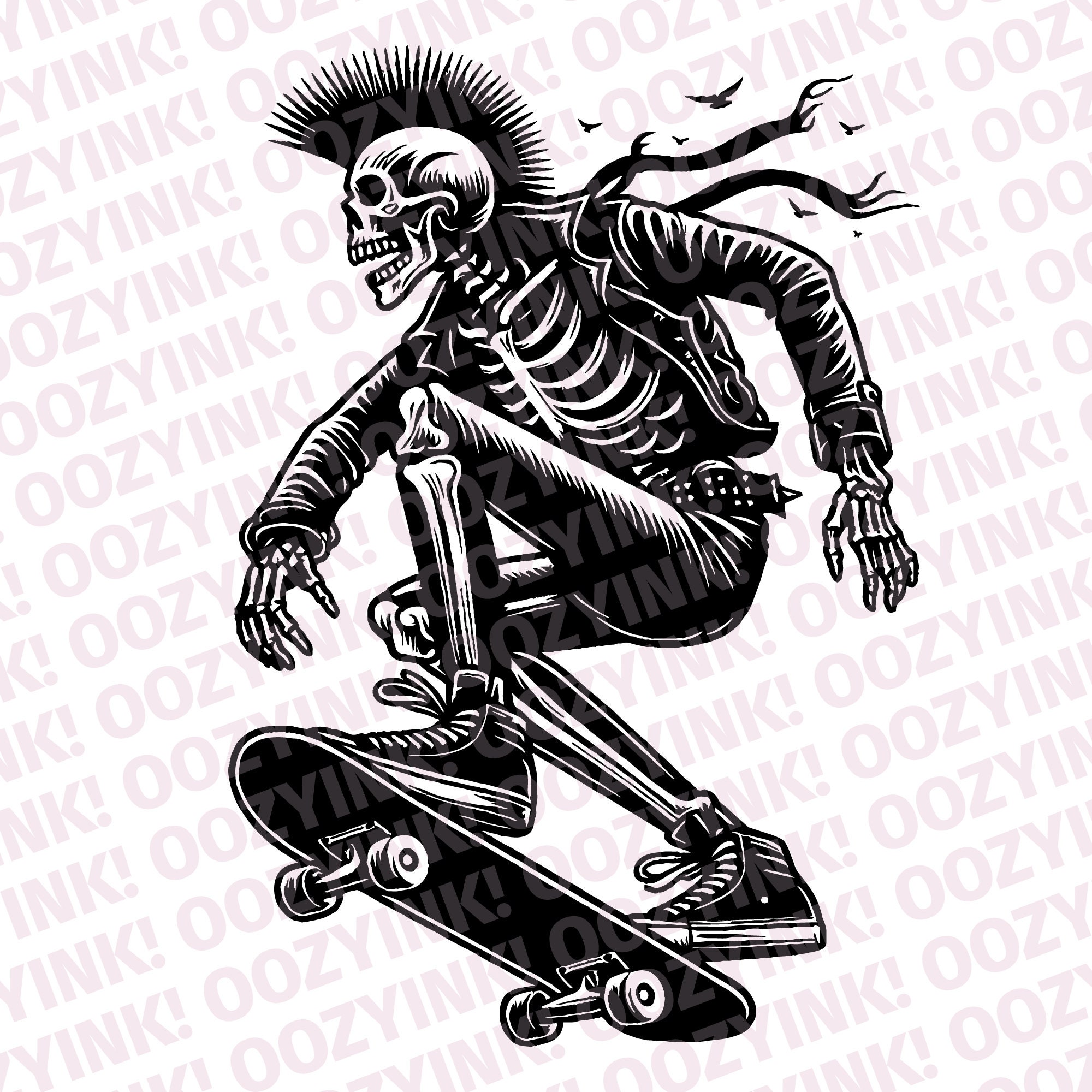 Skater Skeletons Skating on a Skateboard With a Fire Ball SVG PNG ...