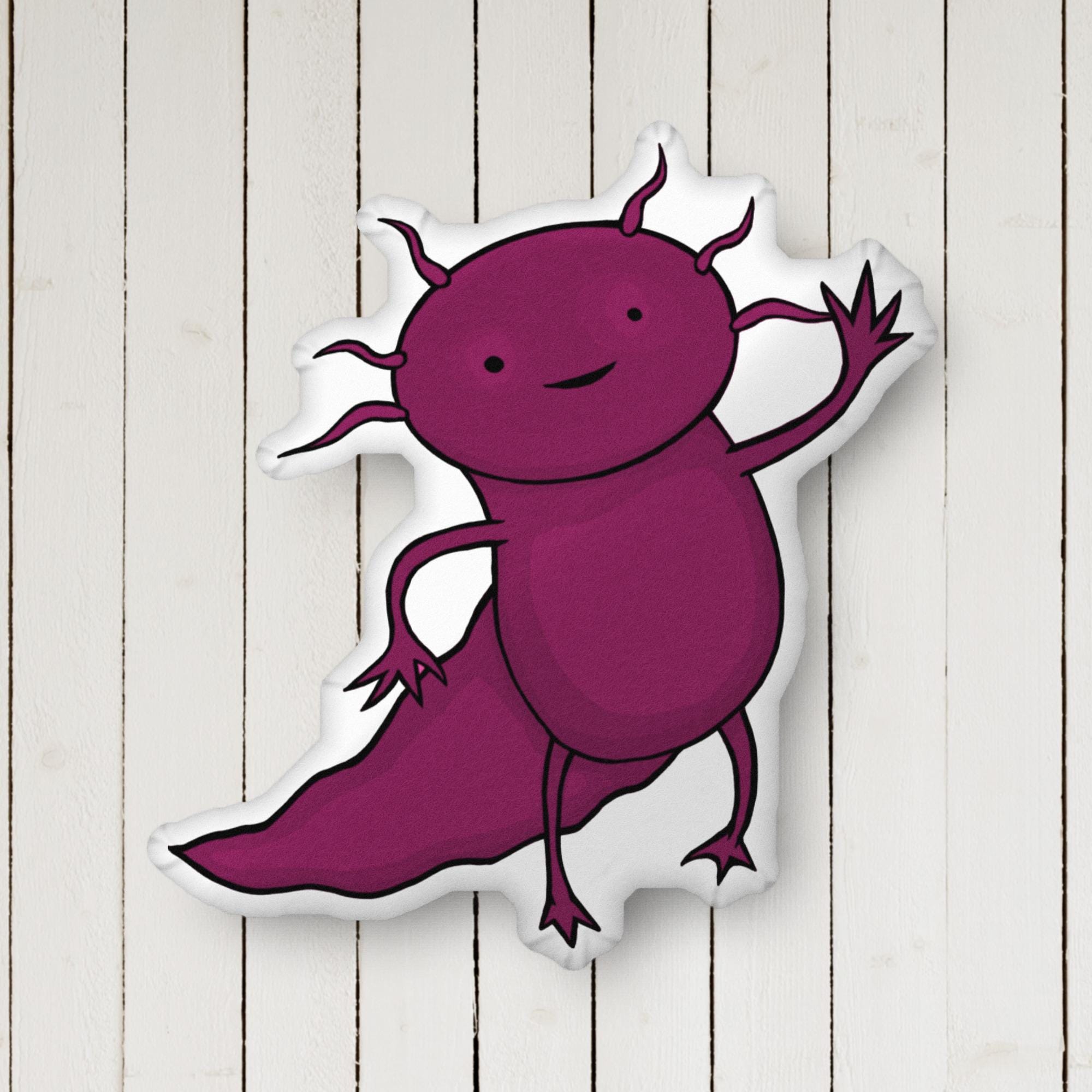 Raspberry Axolotl Pillow | Custom Shaped Plushie - Etsy