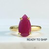 Natural Deep Red Ruby Sterling Silver 925 Handmade Ring, Beautiful Top ...