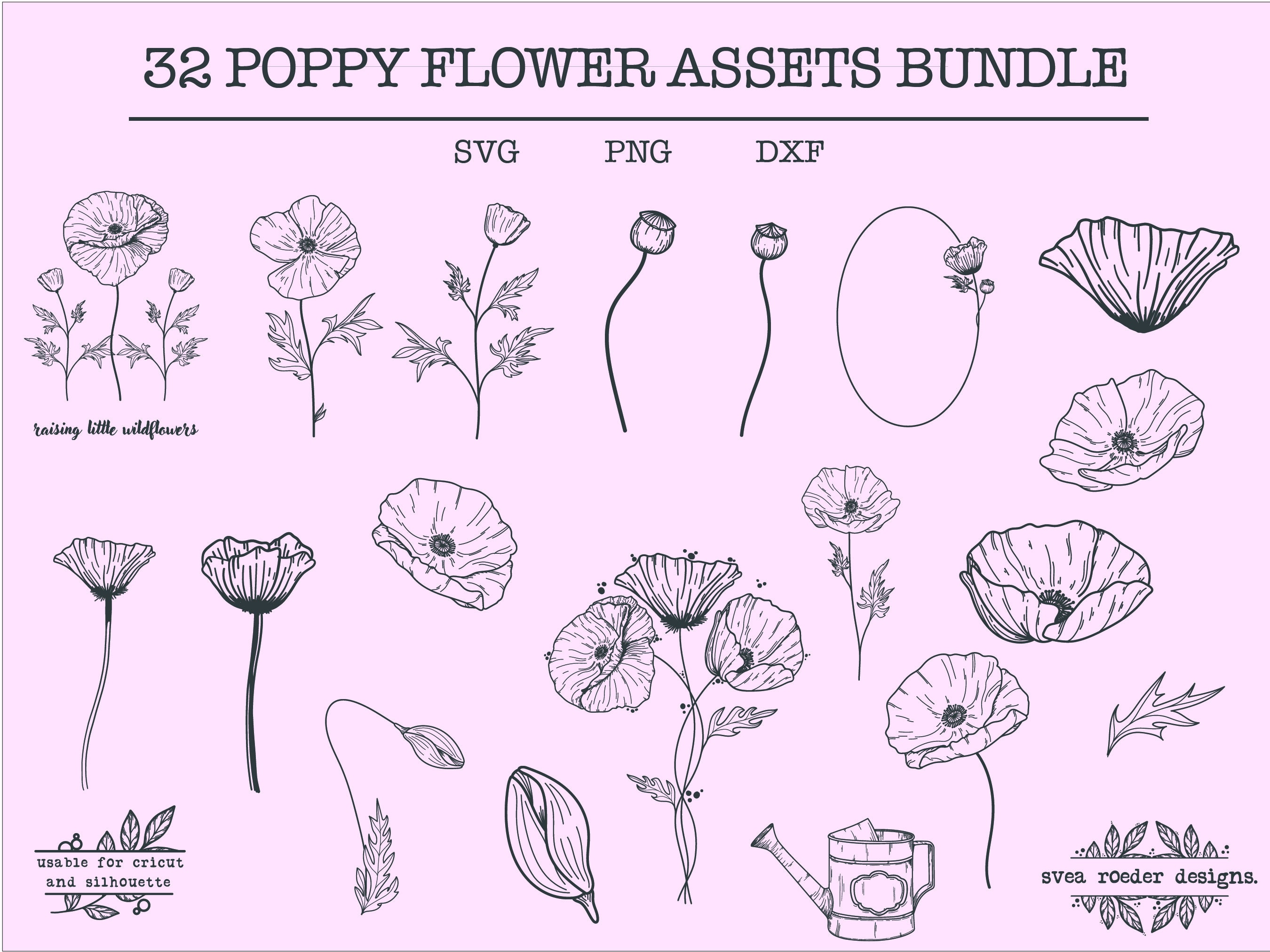California Poppy SVG Collection Featuring Stunning Wildflower - Etsy
